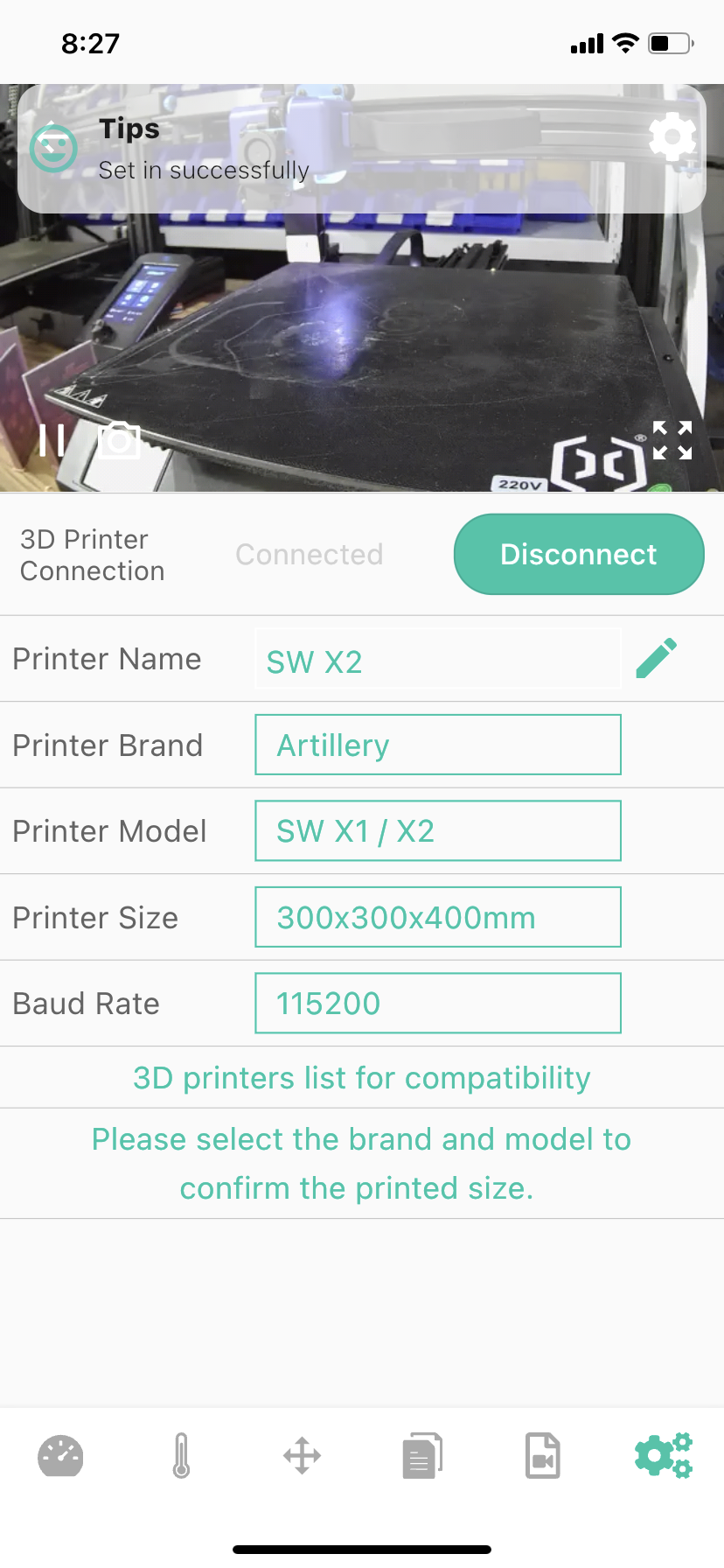 Device-Printer settings | Beaglecam
